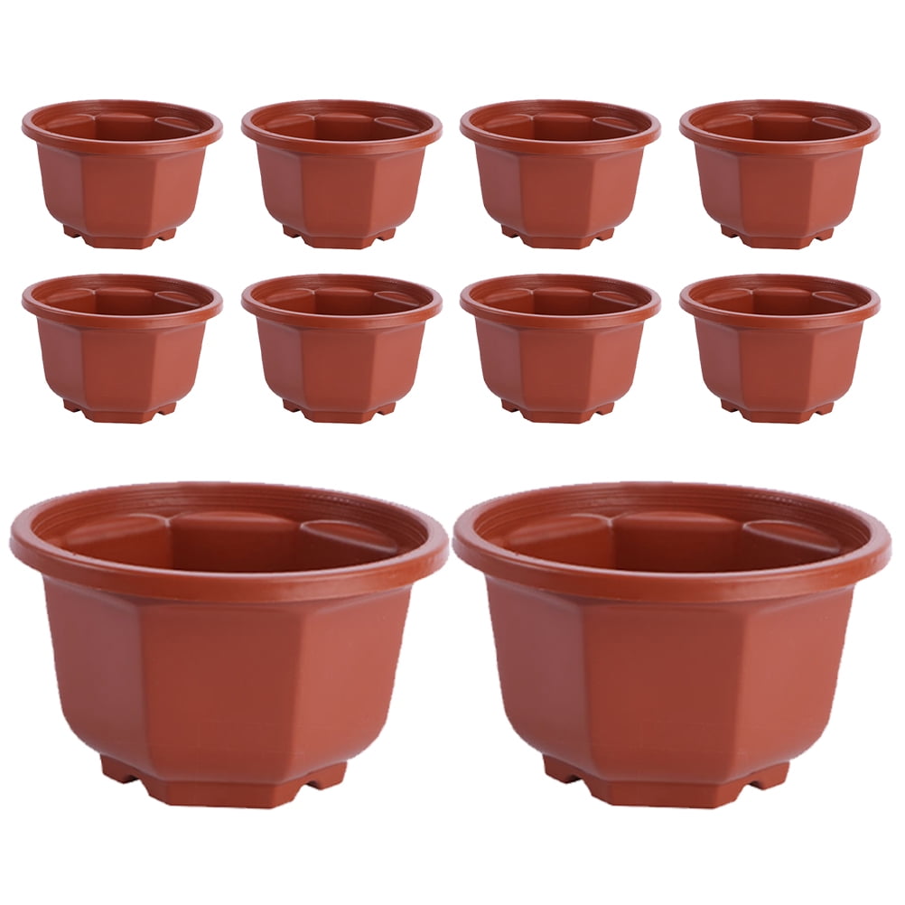 Zehuanyu 10Pcs Drainable Flowerpot Octagonal Plastic Plant Pot Plants ...