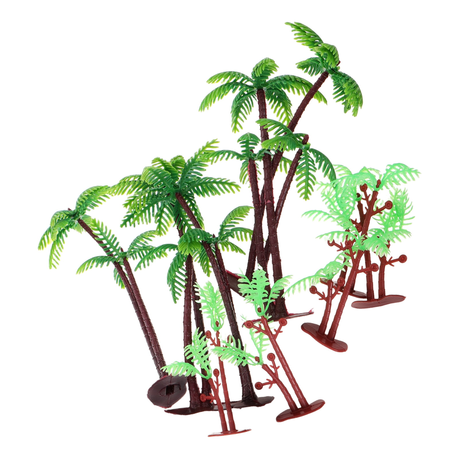 HEMOTON 10pcs Green Plastic Beach Theme Cupcake Toppers Coconut Tree ...