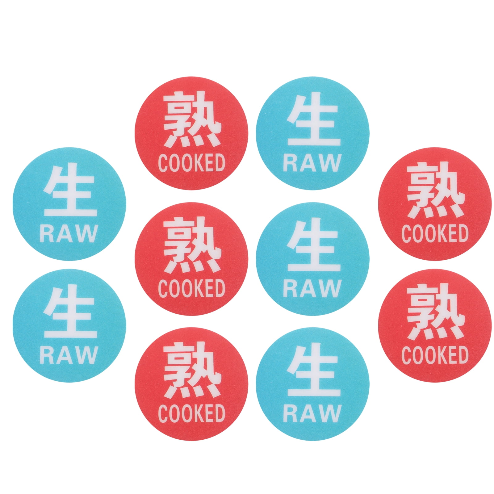 Zehuanyu 10pcs Reusable Plastic Food Storage Sign Raw And Cooked Food ...