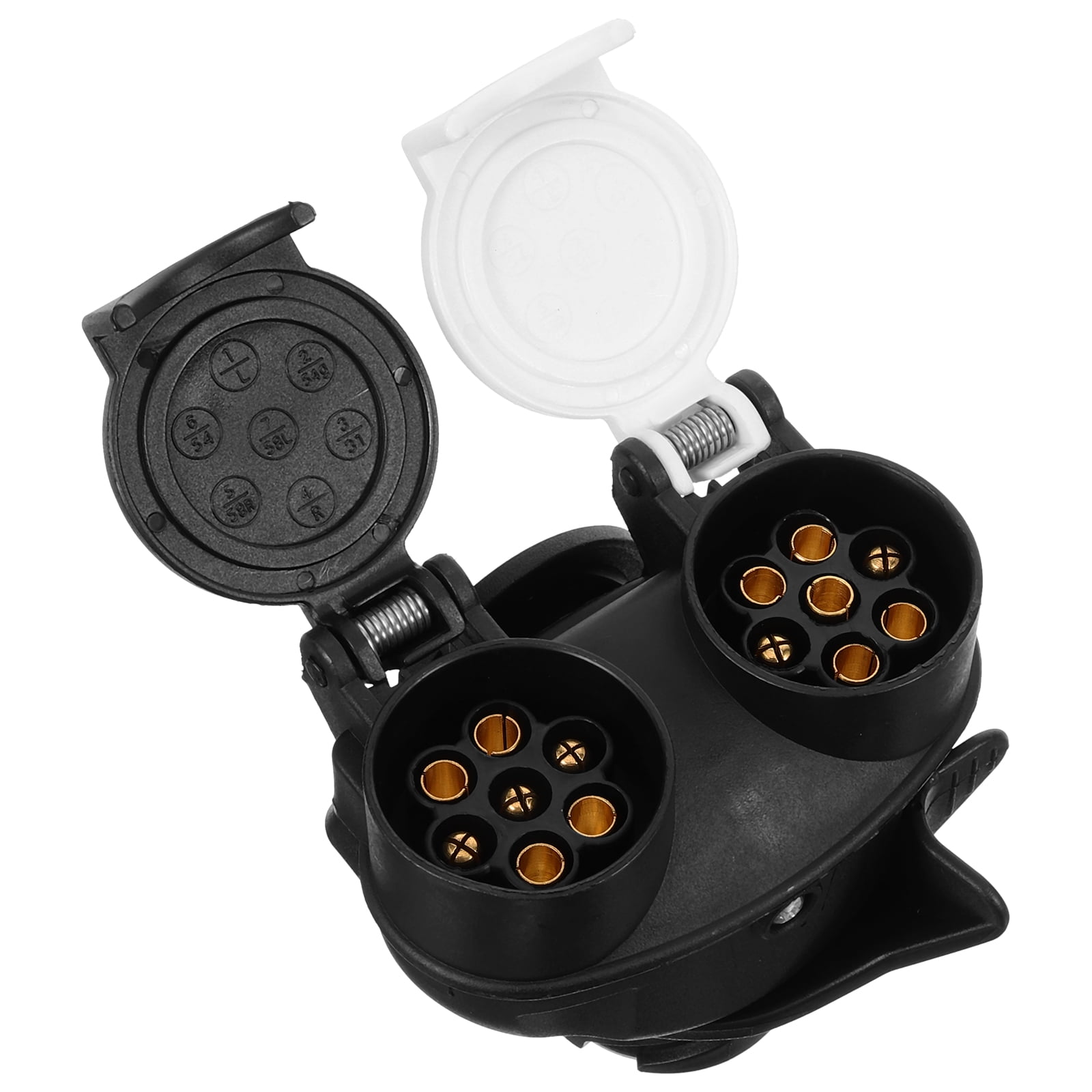 Zehuanyu 12V 7 to 7 Pin Round Trailer Plug Socket Adapter Wiring ...