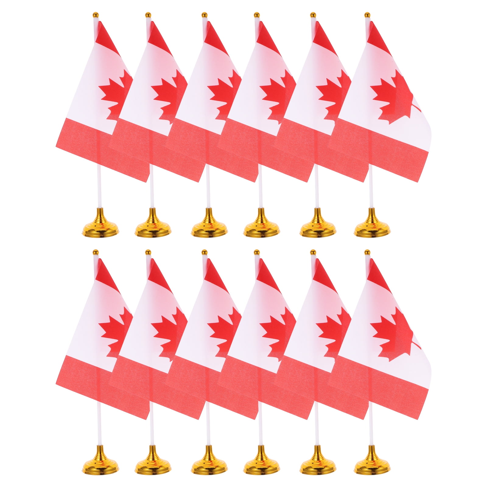 Zehuanyu 12pcs Canada Desk Flags Set Canadian Small Mini Table Office ...