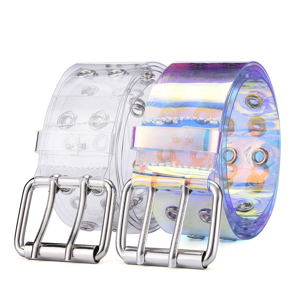 Zehuanyu 2 Pcs Clear Belt Belts Clear Hole Belt Retro Belt Man Women's ...