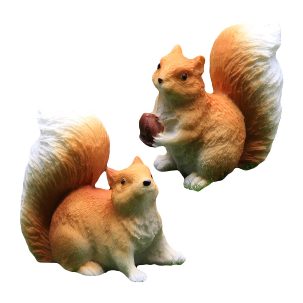Adorable Orange Resin Squirrel Figurines for Micro Garden Decoration ...