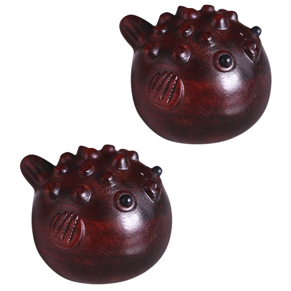 Zehuanyu 2 Pcs Decorations Beach Wooden Puffer Fish Shop Window Child ...
