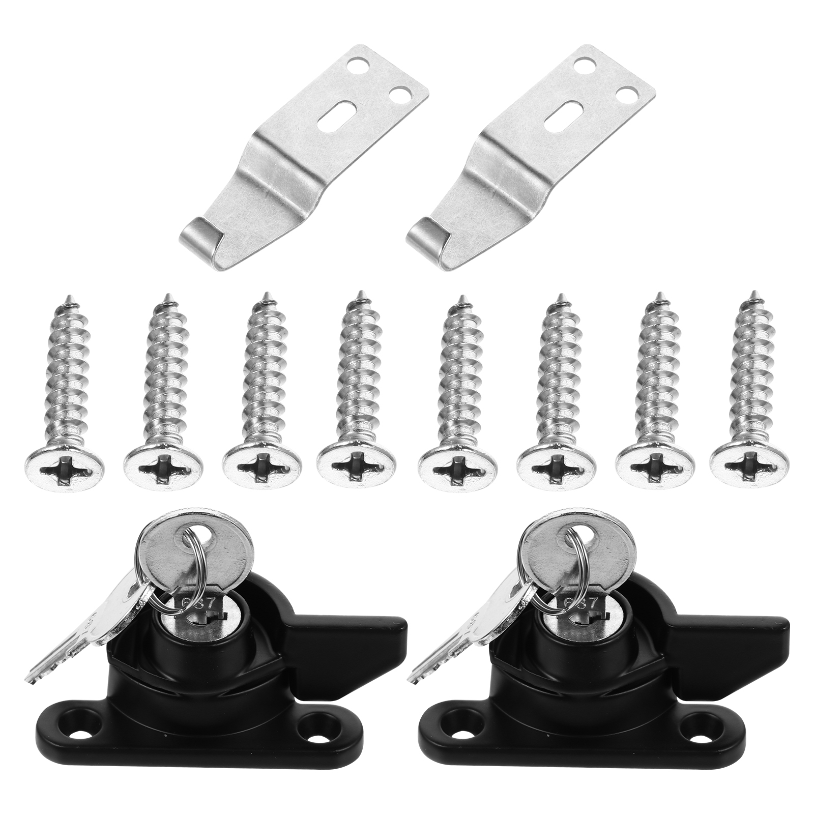 Zehuanyu 2 Pcs Door and Window Lock Bars Pane Windows Lockpick Black ...