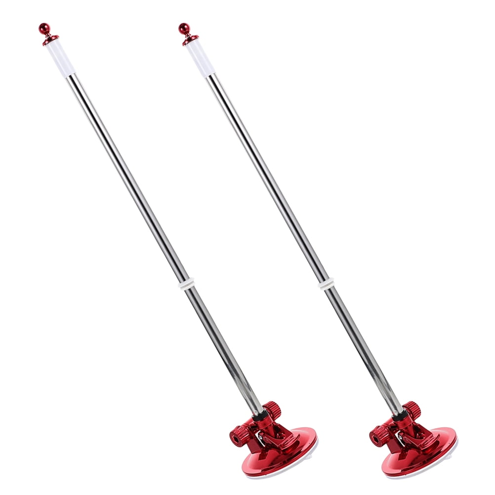 Zehuanyu 2 Pcs Flag Pole Stand Double Holder Suction Cup Car Flagpole ...