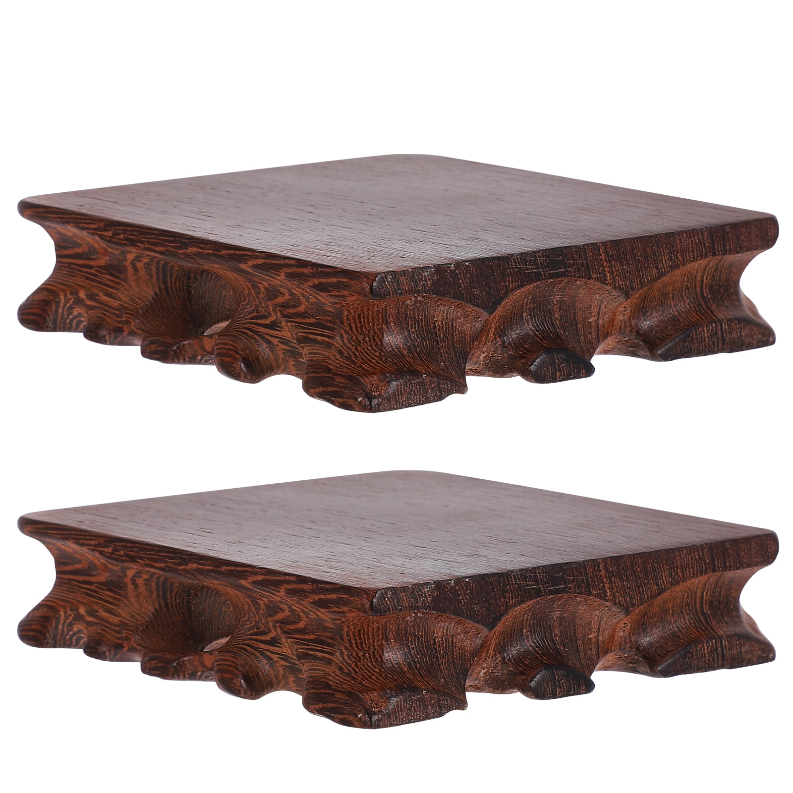 Zehuanyu 2 Pcs Flower Rack Base Vases Wood Carving Base 10.00X10.00X2 ...