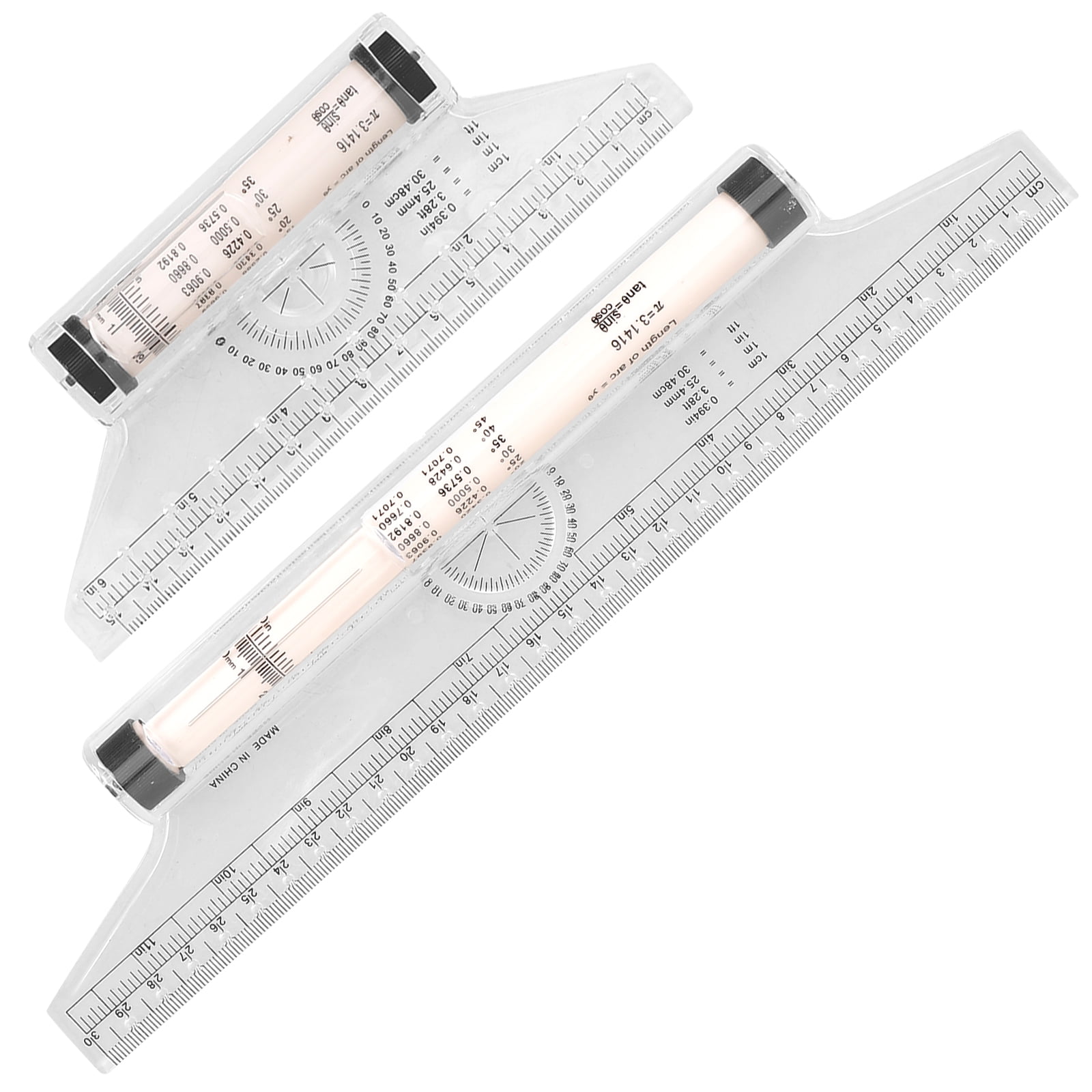 Zehuanyu 2 Pcs Parallel Drawing Ruler Look Parts Student Transparent ...