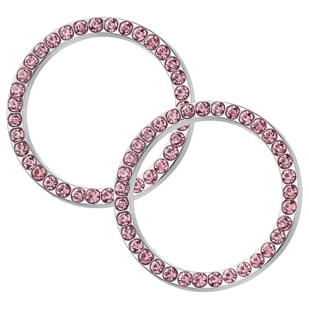 Zehuanyu 2 Pcs Rhinestone Start Stop Decoration Ring Car Push Button ...