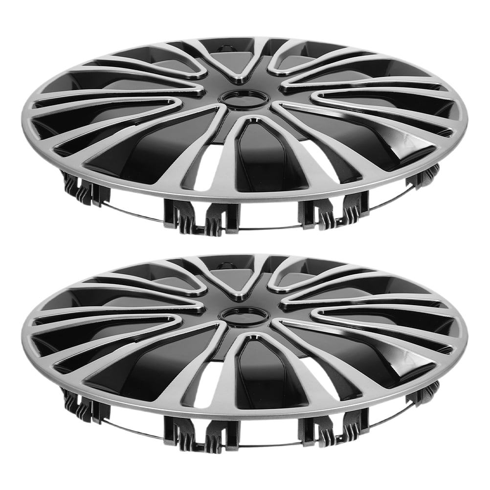 HEMOTON Universal Car Wheel Hubcap Covers Black PP Material Easy ...