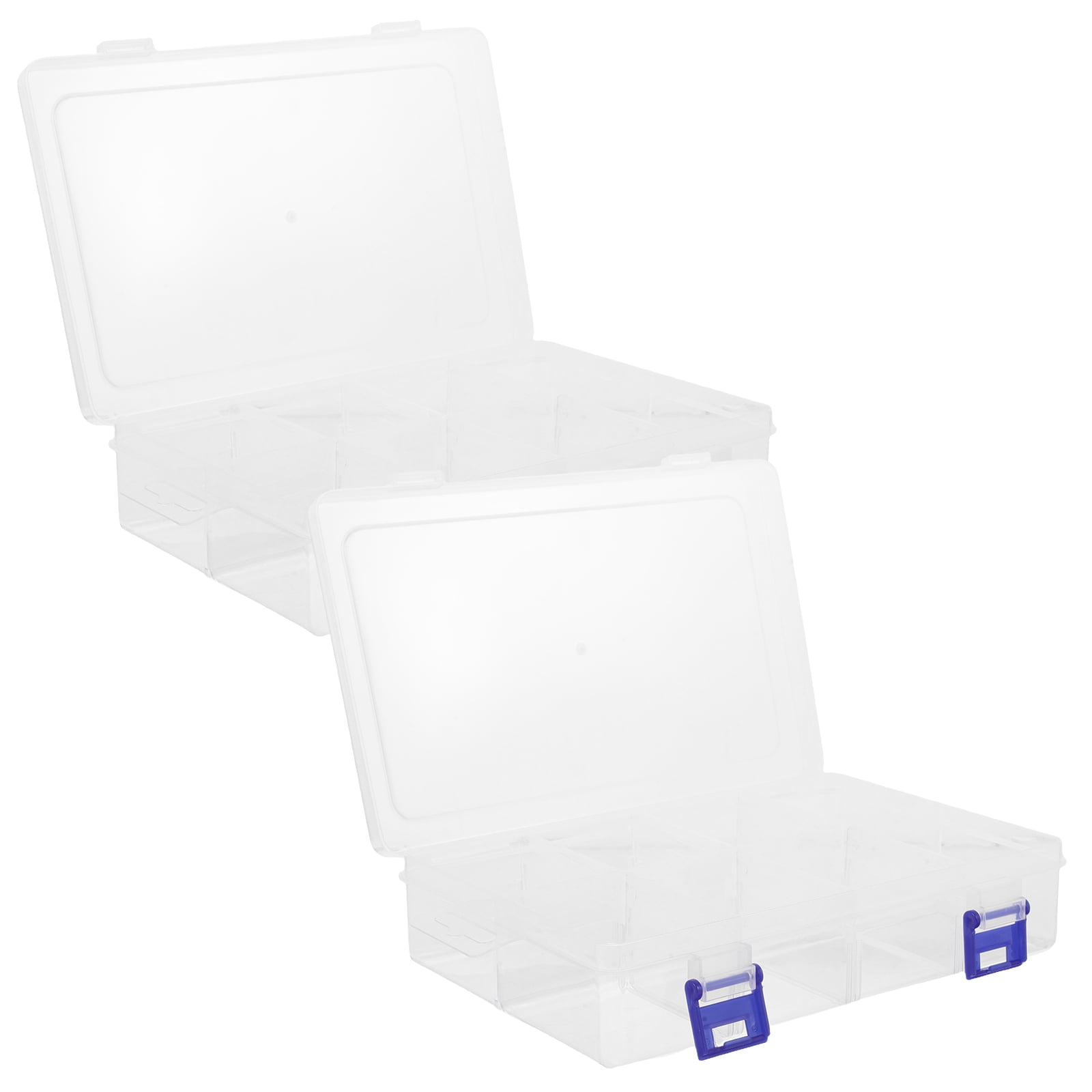 2 Pcs Multi Function Storage Box 8 Grids Plastic Organizer for Jewelry ...