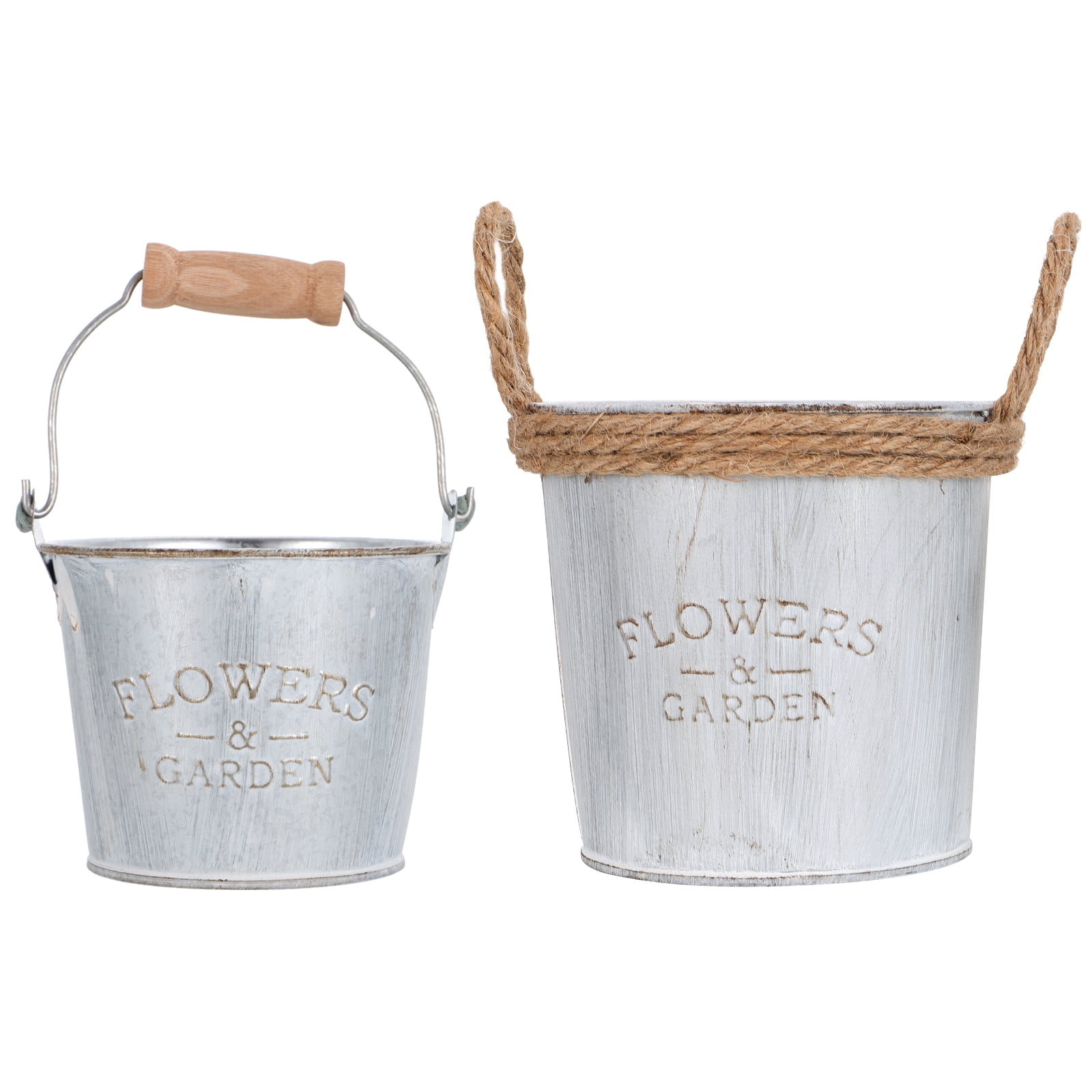 Zehuanyu 2 Pcs Tin Small Flower Bucket Pot with Handle Child - Walmart.com