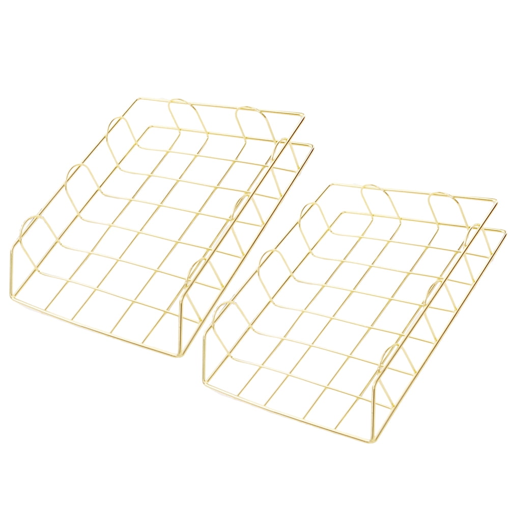 Zehuanyu 2 Pcs Wire Stackable Paper File Tray Premium Material Rack ...