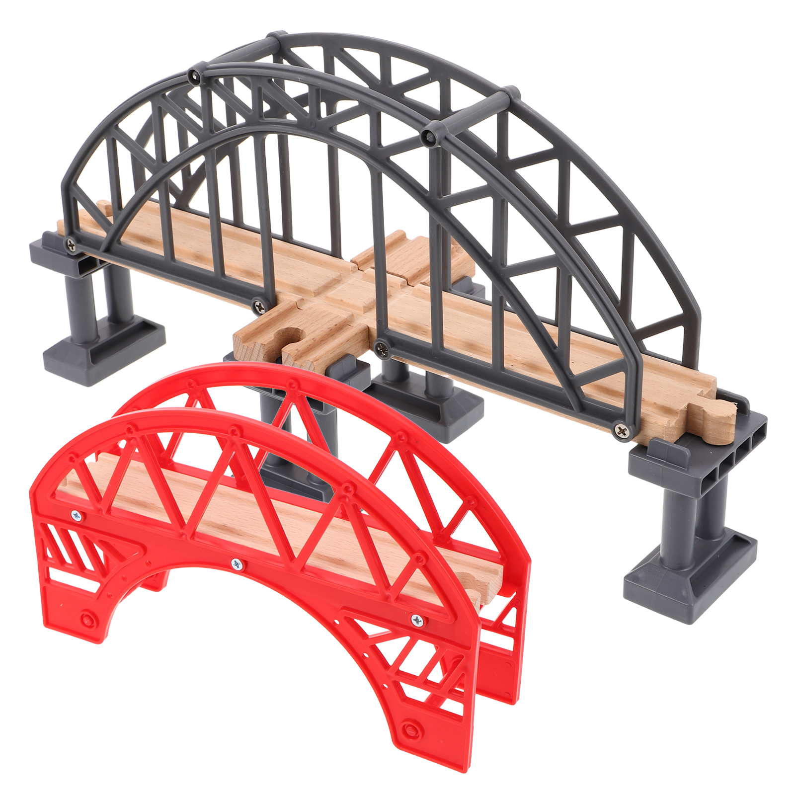 Zehuanyu 2 Pcs Wooden Train Bridges Accessories Tape Tachometer Child ...