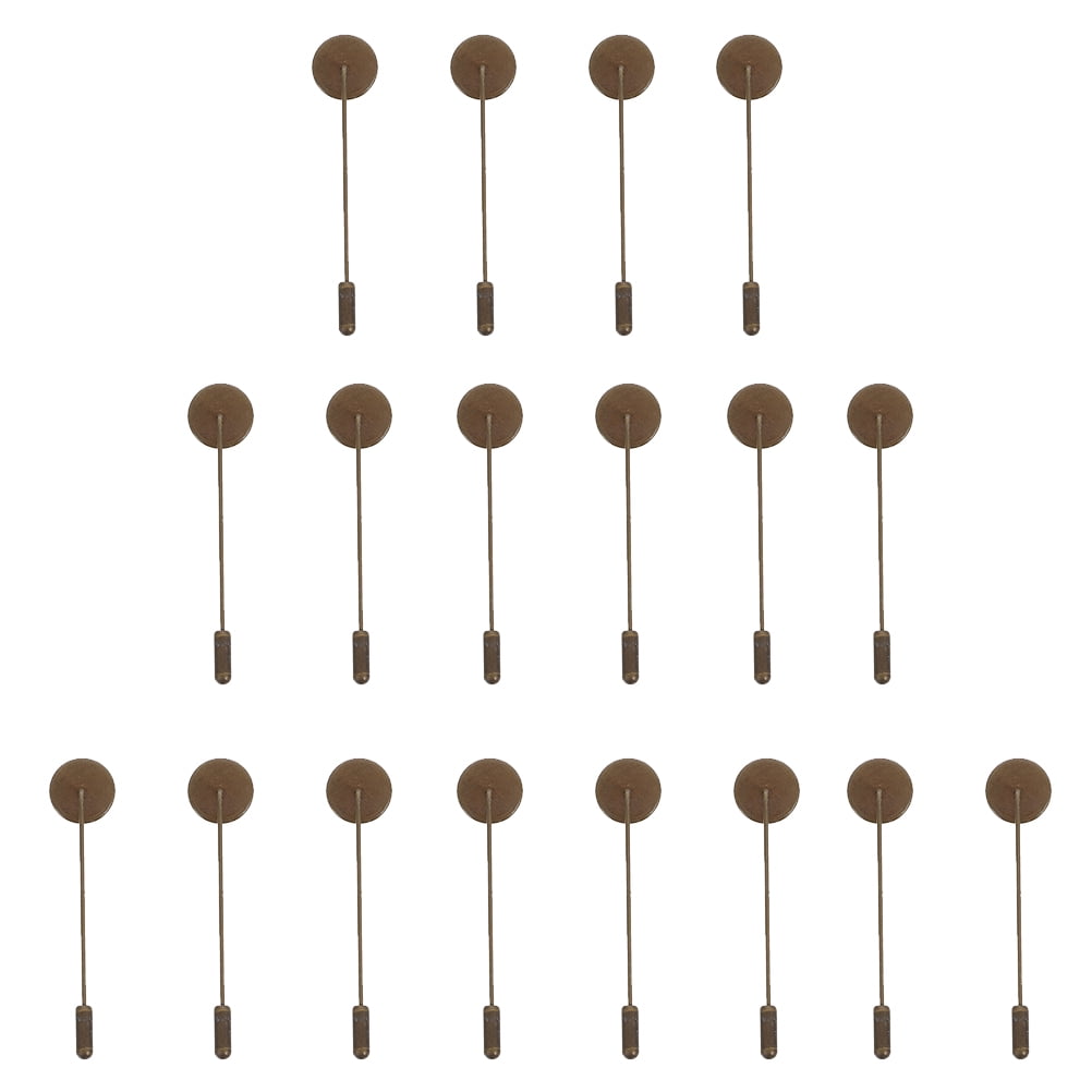 20 Pcs Metal Label Pin Trays for DIY Use Olive Green Brooch Base Safety ...