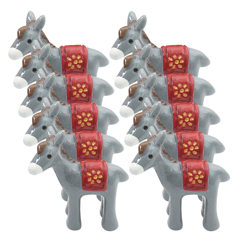 RENACLIPY 20Pcs Garden Donkey Ornament Multi Resin Animal Statue ...