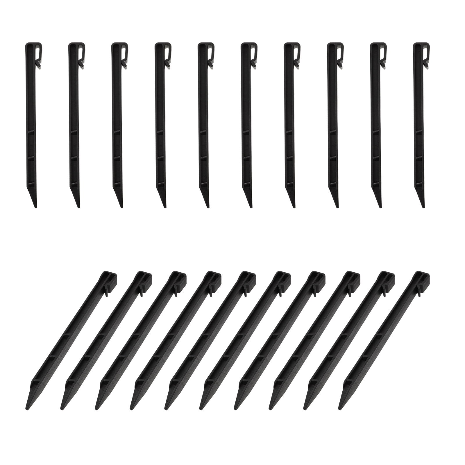 COOPHYA Plastic Garden Staples Plant Fixing Black 20Pcs 9.6X0.8In ...
