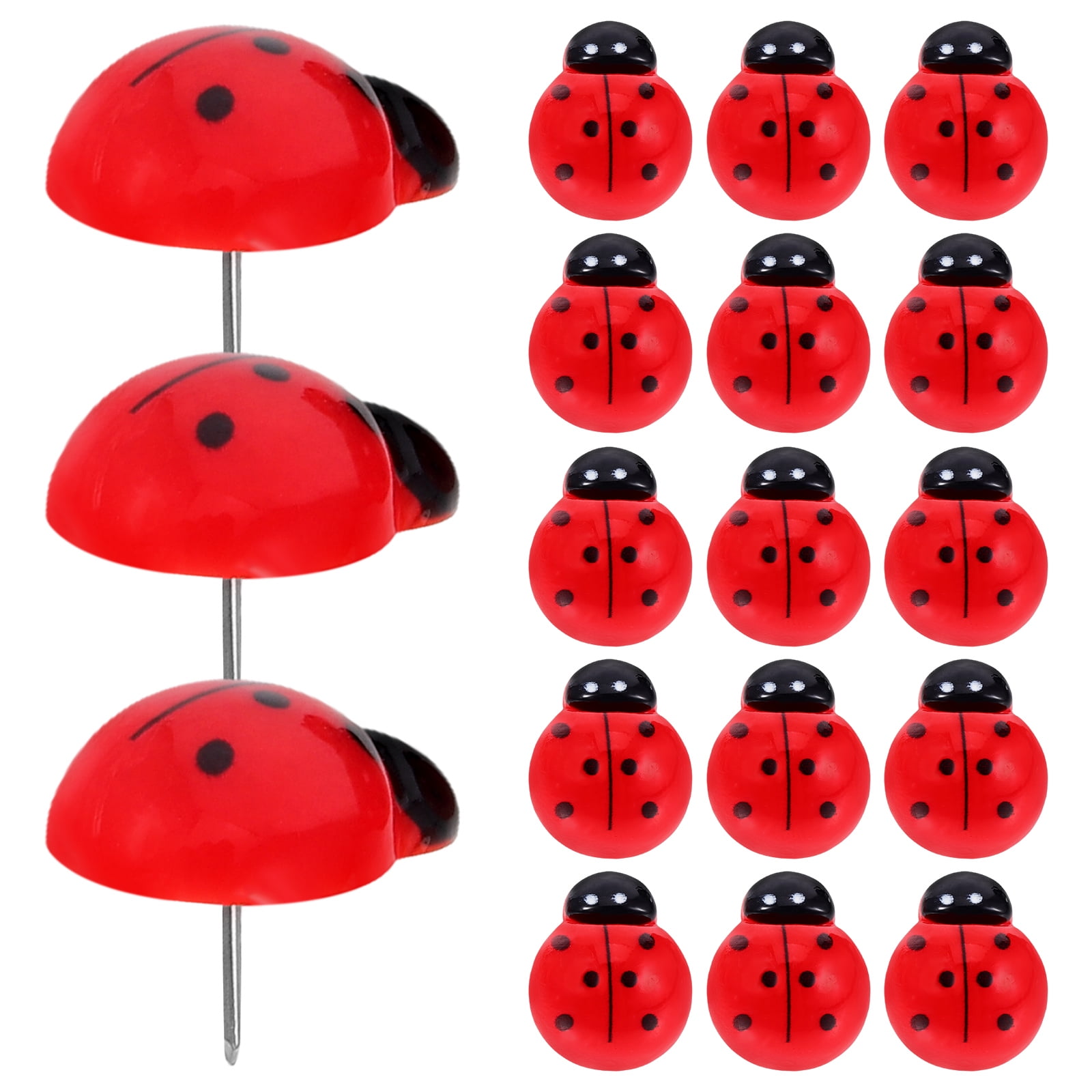 Zehuanyu 20 Pcs Seven Star Ladybug Pushpin Flat-head Self-adhesive ...