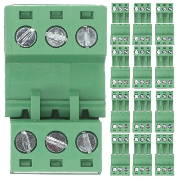 RENACLIPY 20Pcs Green Terminal Block Connectors for Power Distribution ...