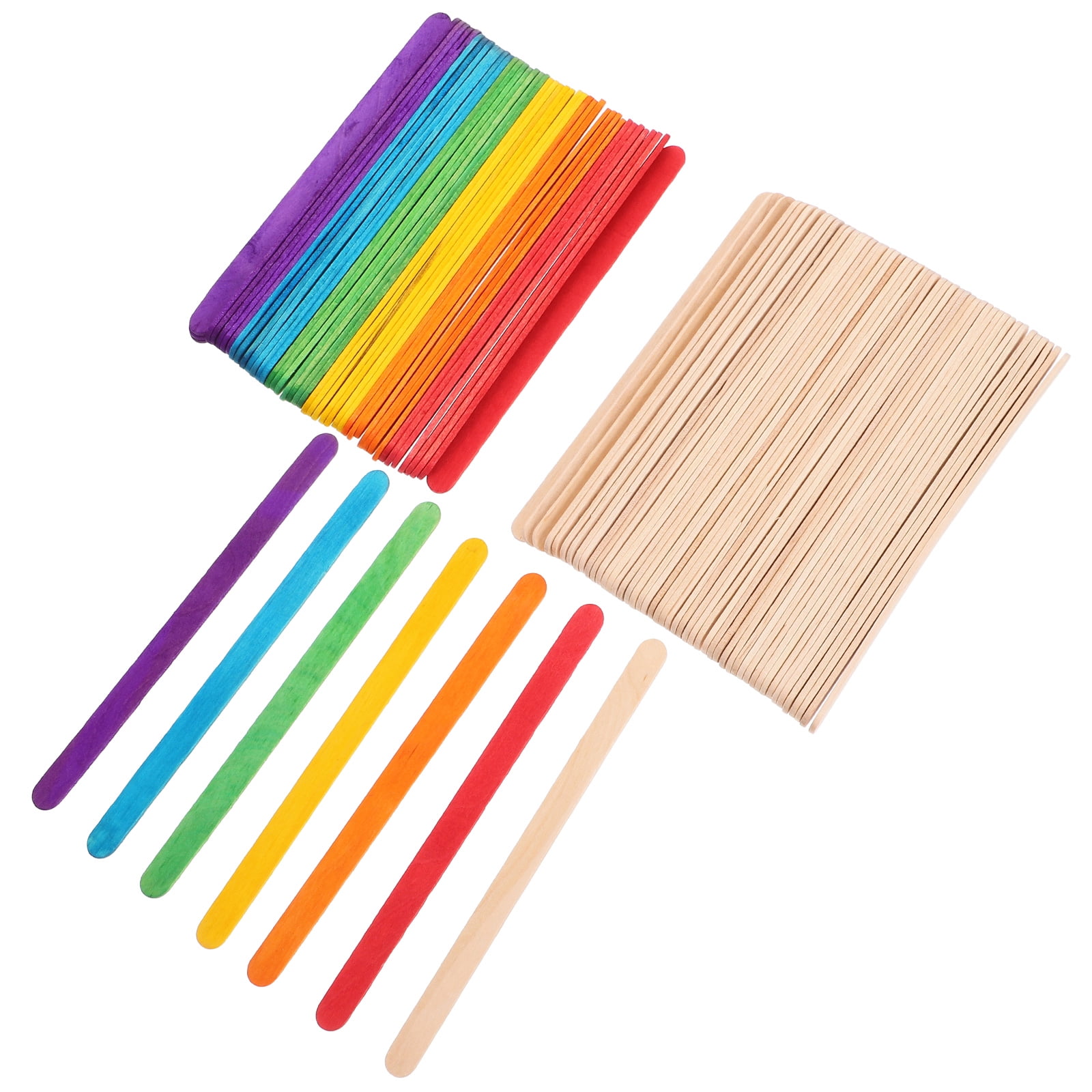 Zehuanyu 200 Pcs Log Color Popsicles Color Ice Cream Stick 14.80X1.00X0 ...