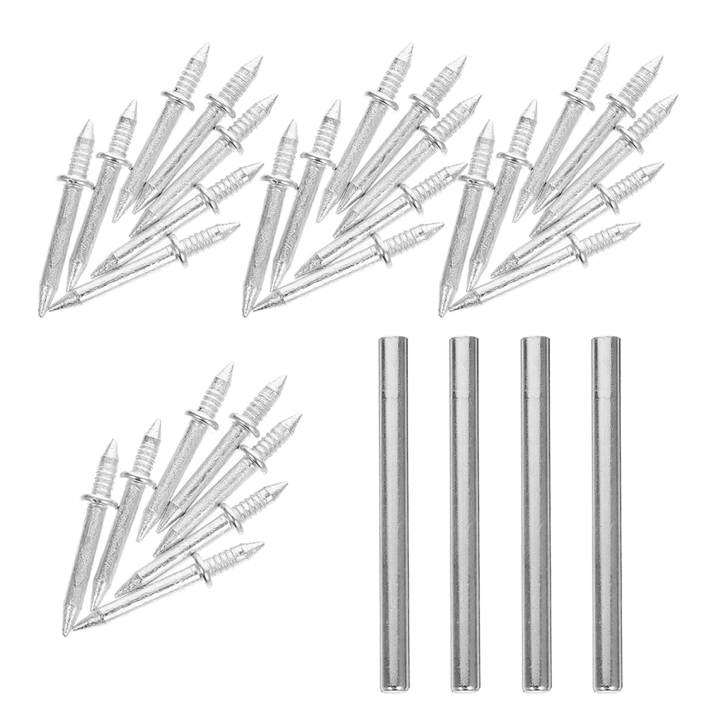 Hytrove Wall Pins Double Head Skirting Thread Nails Silver Iron 200 Pcs ...
