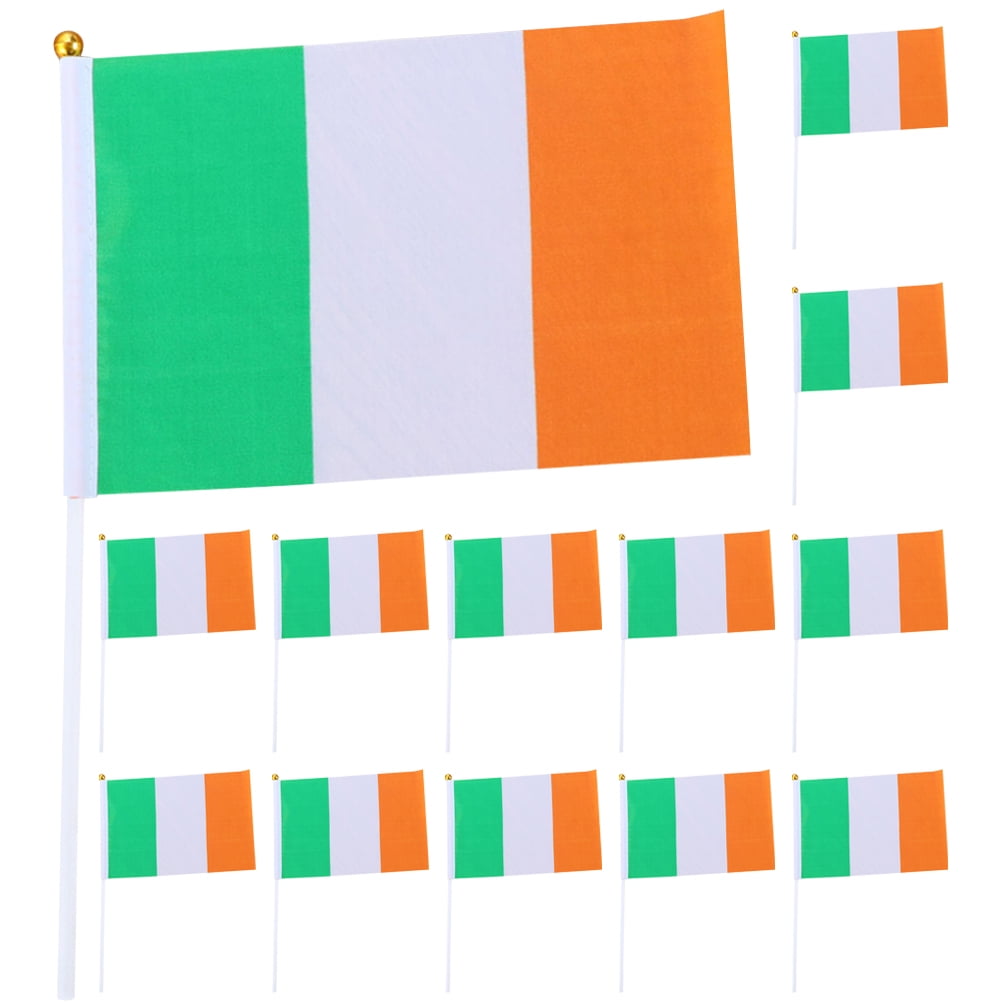 Zehuanyu 20pcs Handheld Ireland National Flags Patriotic Flags Mini ...