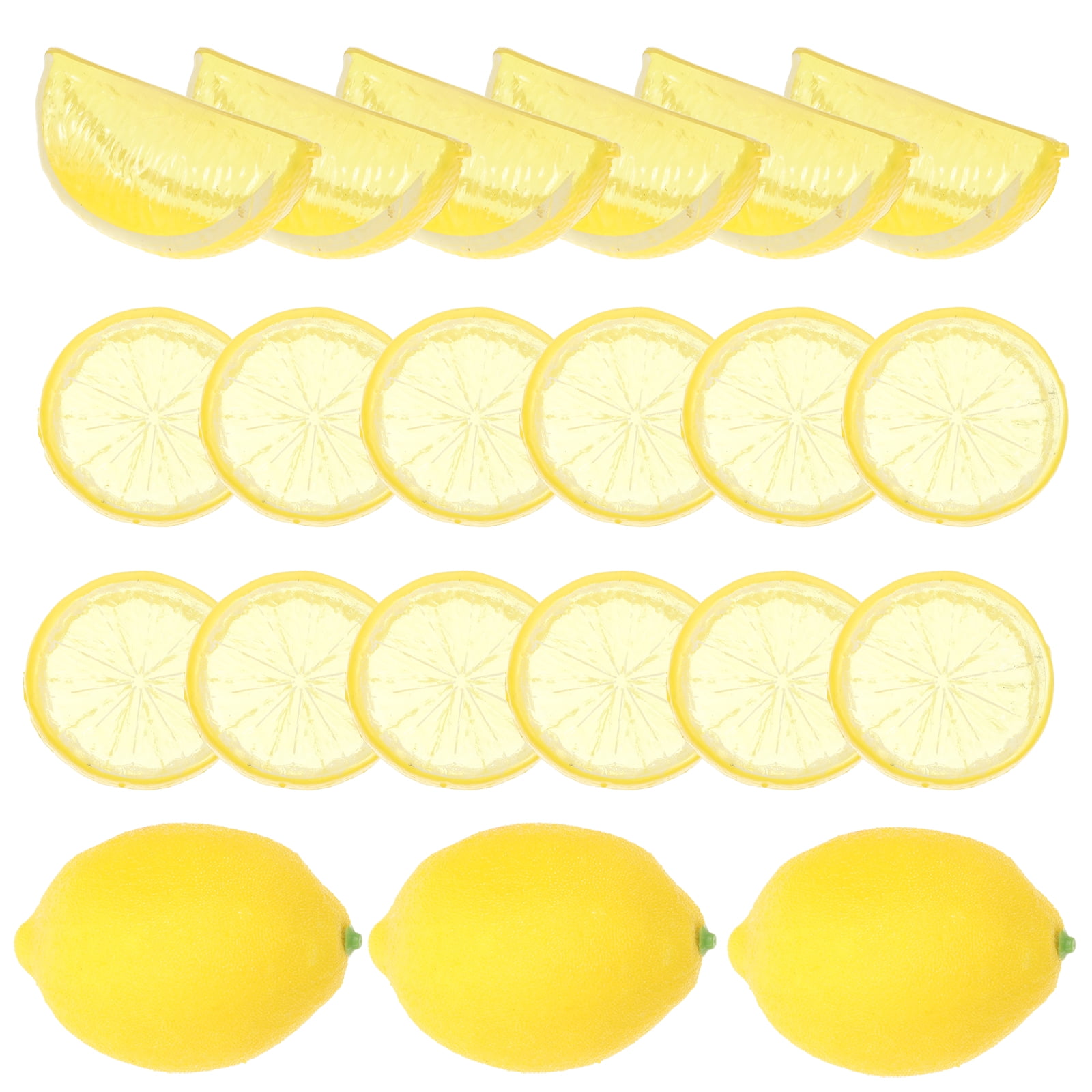 Zehuanyu 21pcs Realistic Fake Lemon Slices Set Artificial Fruit Models ...