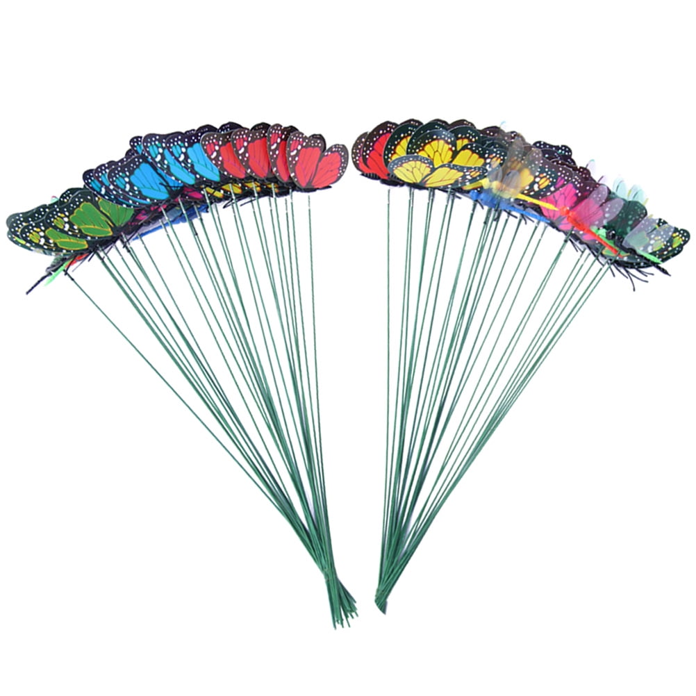 Zehuanyu 24 PCS Garden Decor Stakes Indoor Plant PVC Decorations ...