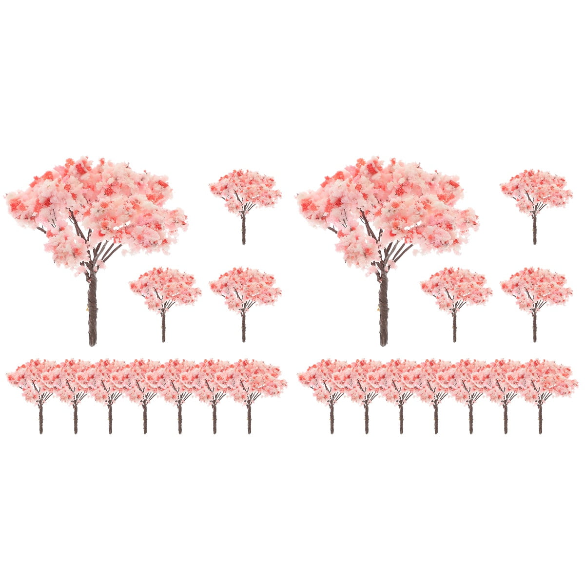 Zehuanyu 24 pcs Model Cherry Trees Park Street Diorama Scenery Layout ...