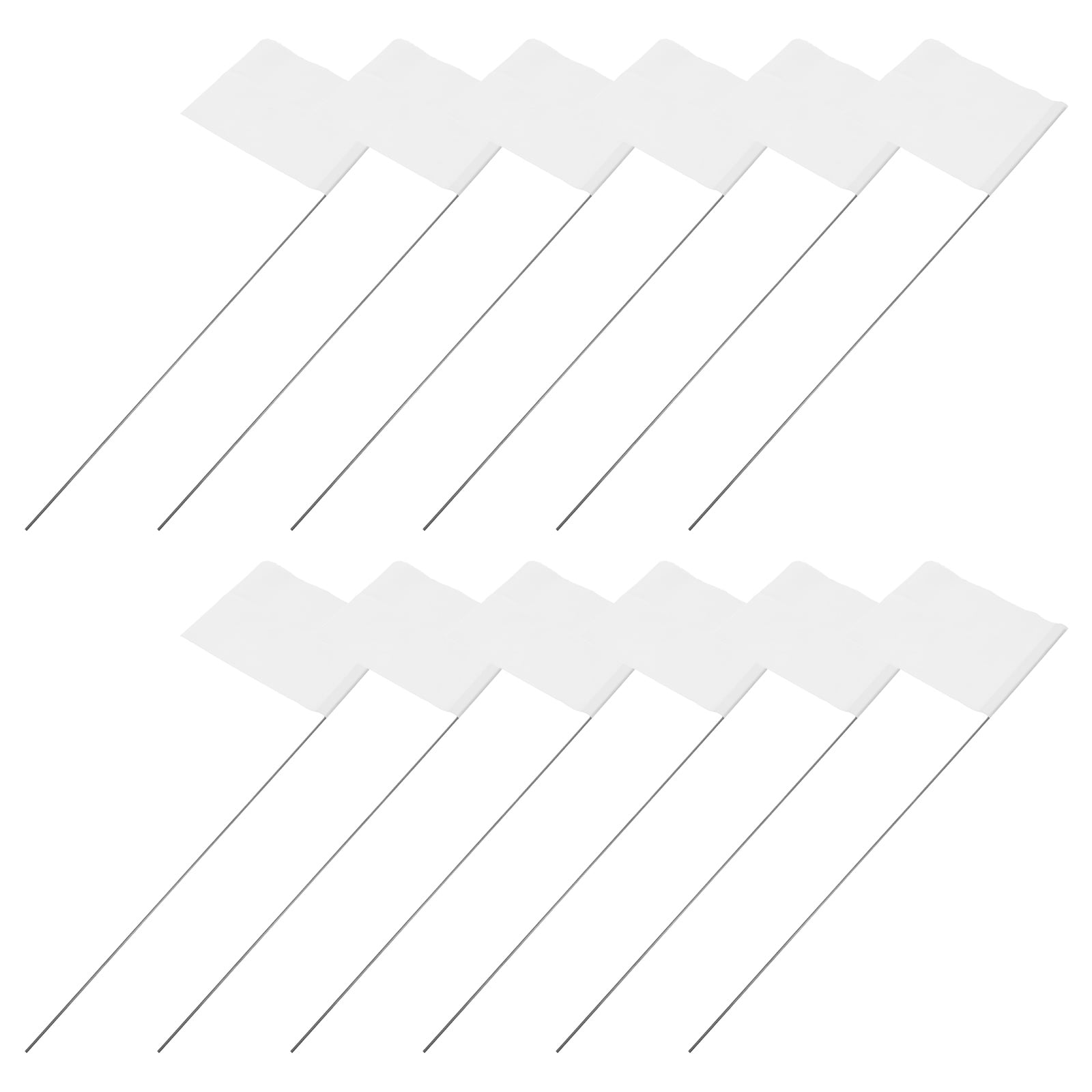 Zehuanyu 24pcs White Marking Flags with 15 inch Stainless Steel Stakes ...