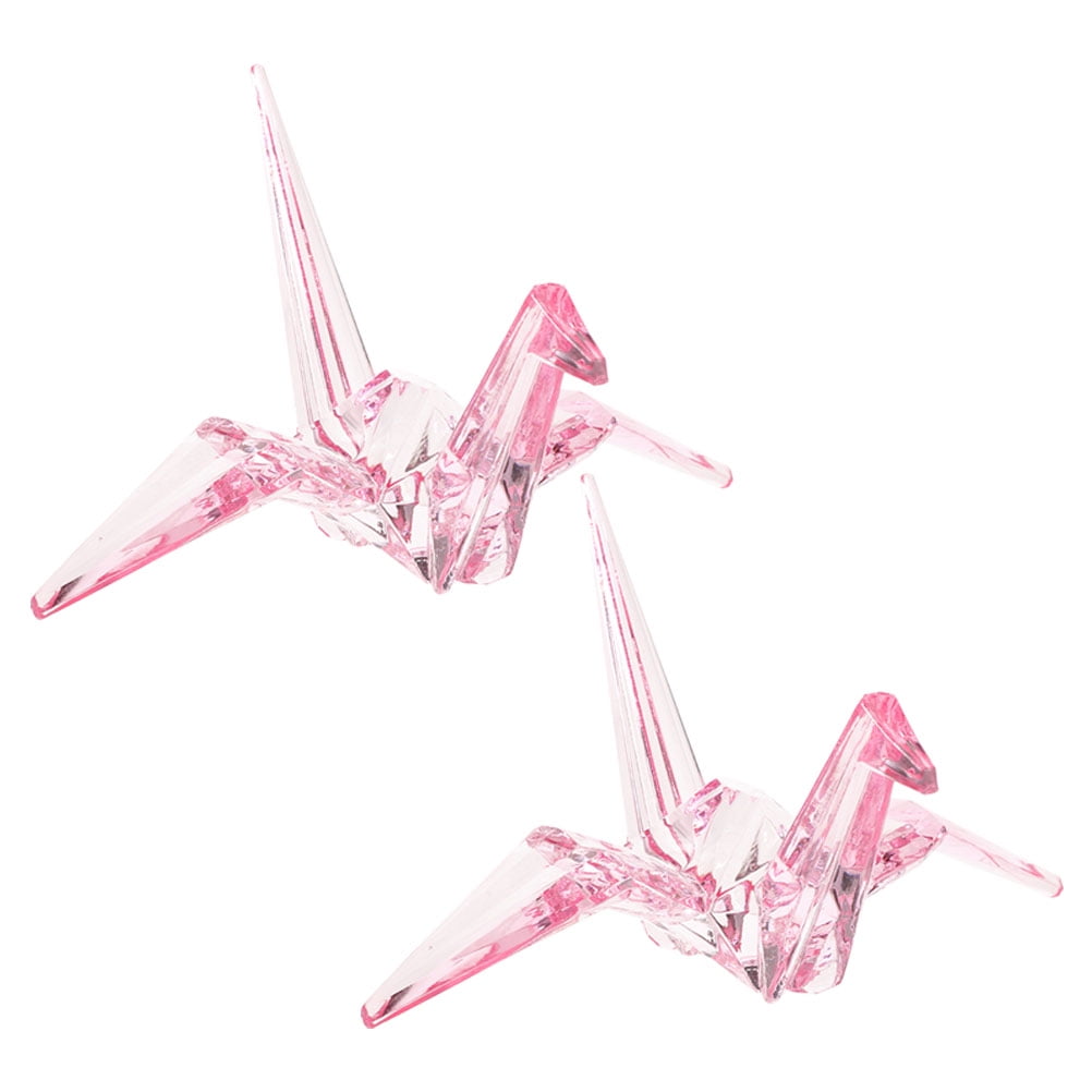 Zehuanyu 2Pcs Acrylic Origami Crane Model Clear Colored Origami Crane Model Origami Crane Statue ...