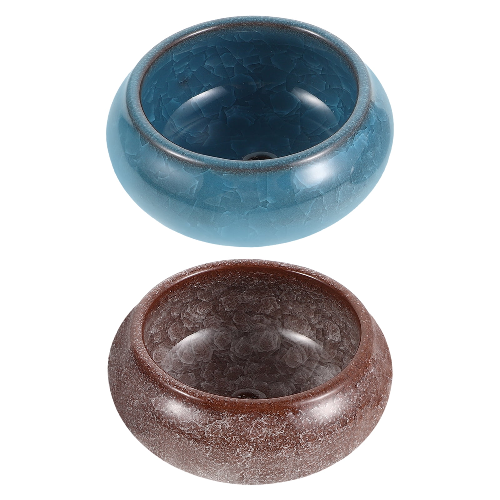 Zehuanyu 2pcs Ceramic Succulent Plant Pots Round Shallow Ceramic ...