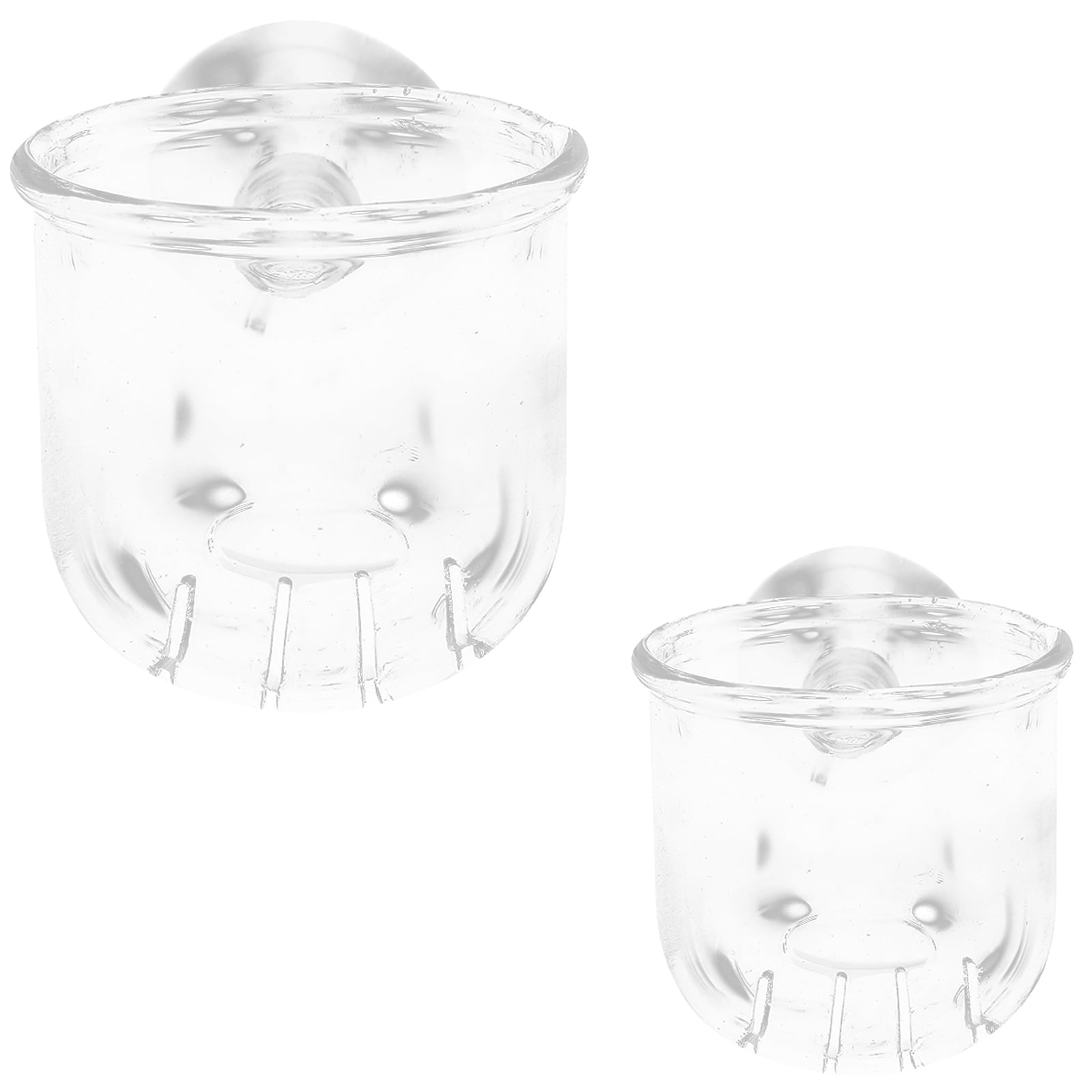 Zehuanyu 2pcs Glass Feeding Cup Fish Feeder Red Worms Feeding Cups Fish ...