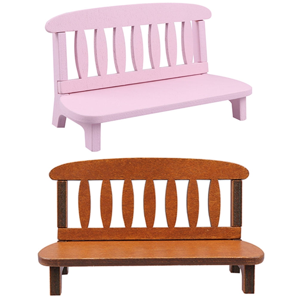 Zehuanyu 2pcs Mini Wooden Bench Small Furniture Figurine Miniature ...