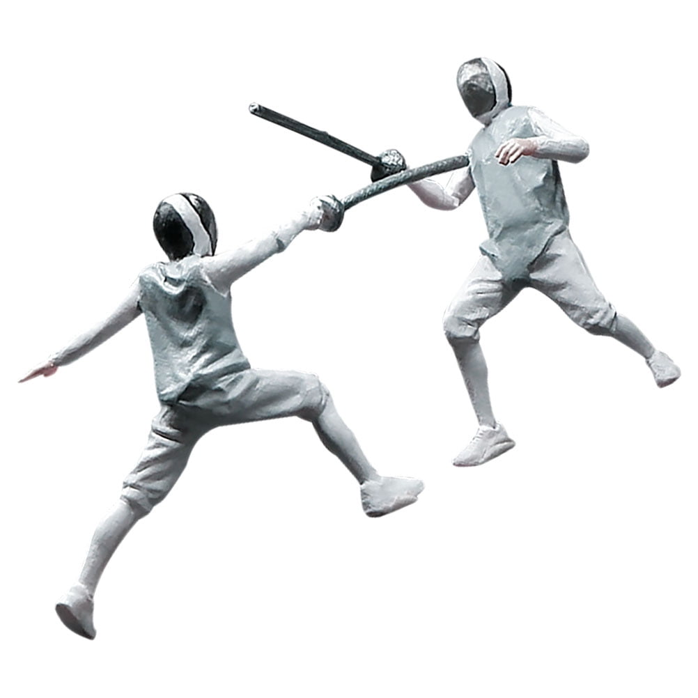 Zehuanyu 2pcs Miniature Fencing Models 1/64 Scale Figures Diorama ...