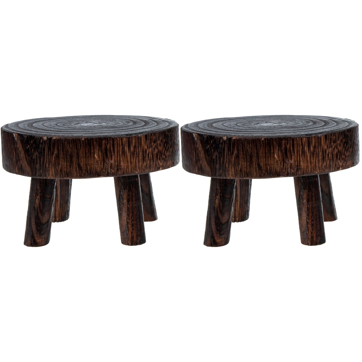 Zehuanyu 2pcs Wood Plant Riser Stand Round Stool Bonsai Holder Potted ...