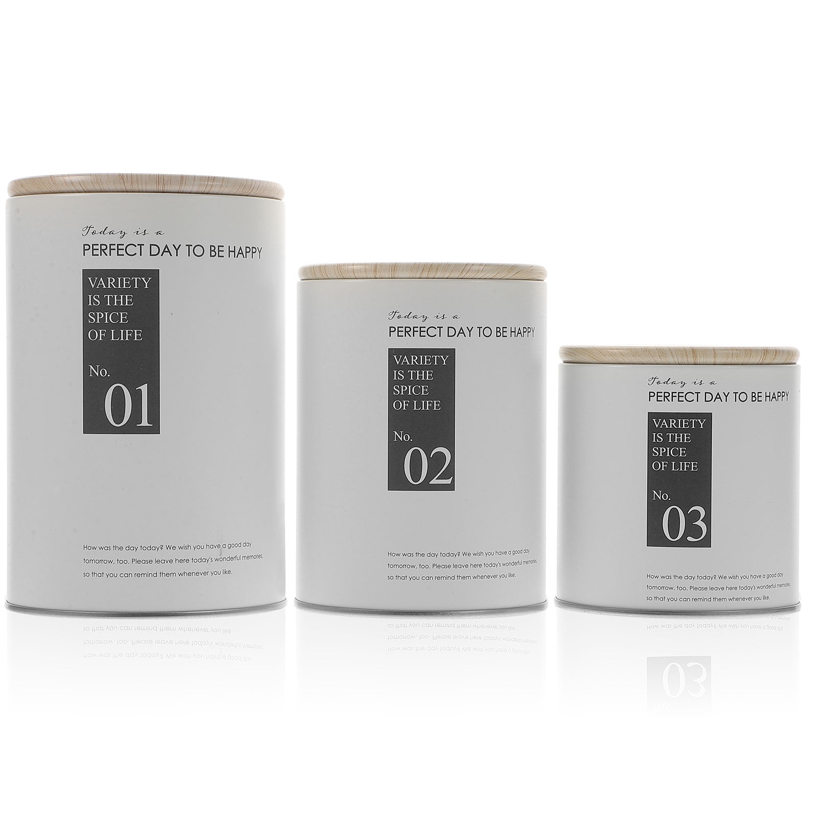 RENACLIPY tea storage tins iron white 3Pcs - Walmart.com