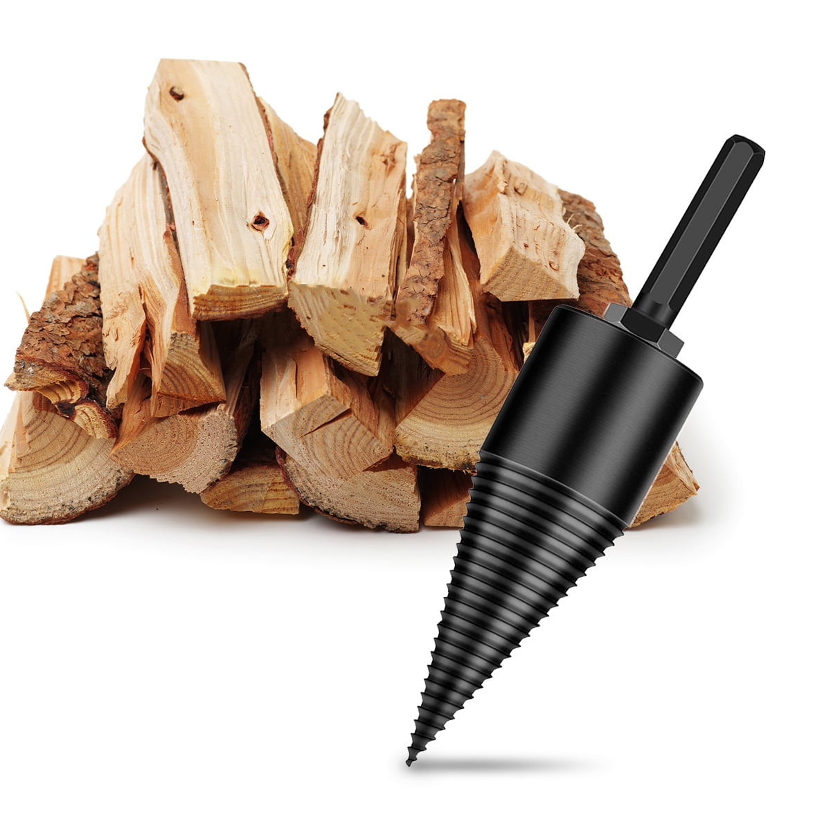 Zehuanyu 3 Pcs Cone Log Splitter Chain Split Cone Drill Log Splitting ...