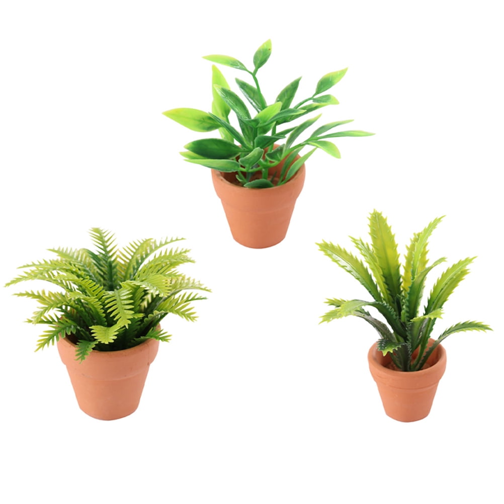 Zehuanyu 3 Pcs Mini Potted Plant Decor Fake Plants Planters for Indoor ...