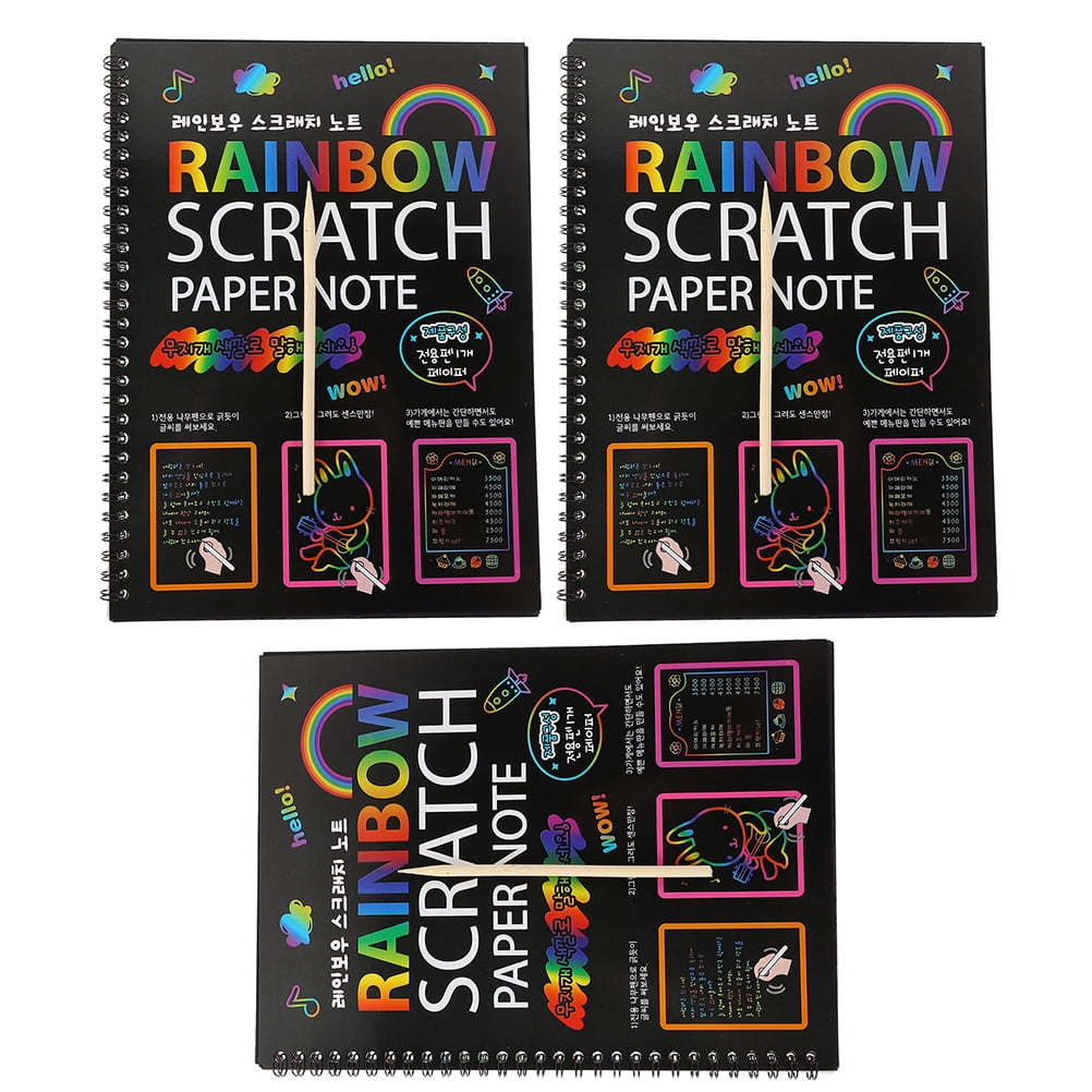 Zehuanyu 3 Sets of Scratch Books Personalized Graffiti Paper Kids ...