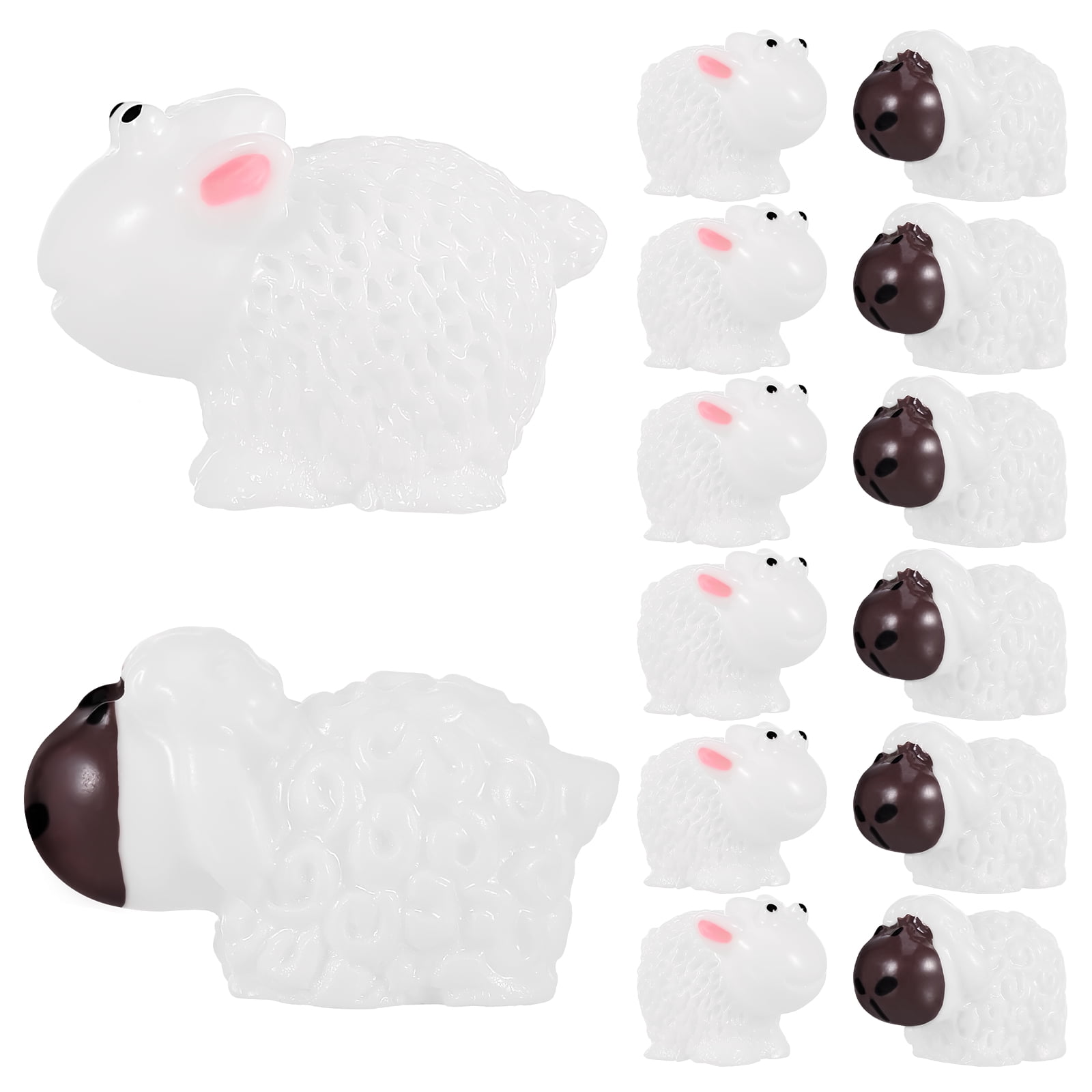 Zehuanyu 30 Pcs Wicker Basket Miniature Sheep Figurines Animal ...