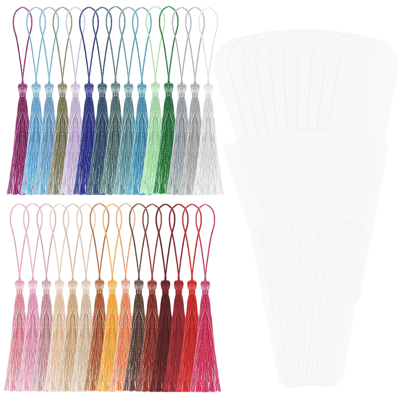 Zehuanyu 30 Sets Clear Bookmarks Rectangular Bookmarks Unfinished Book ...