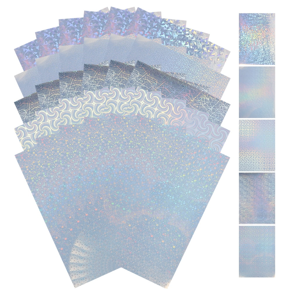 Holographic Sticker Sheets with Self Adhesive Film for DIY Use Multi ...