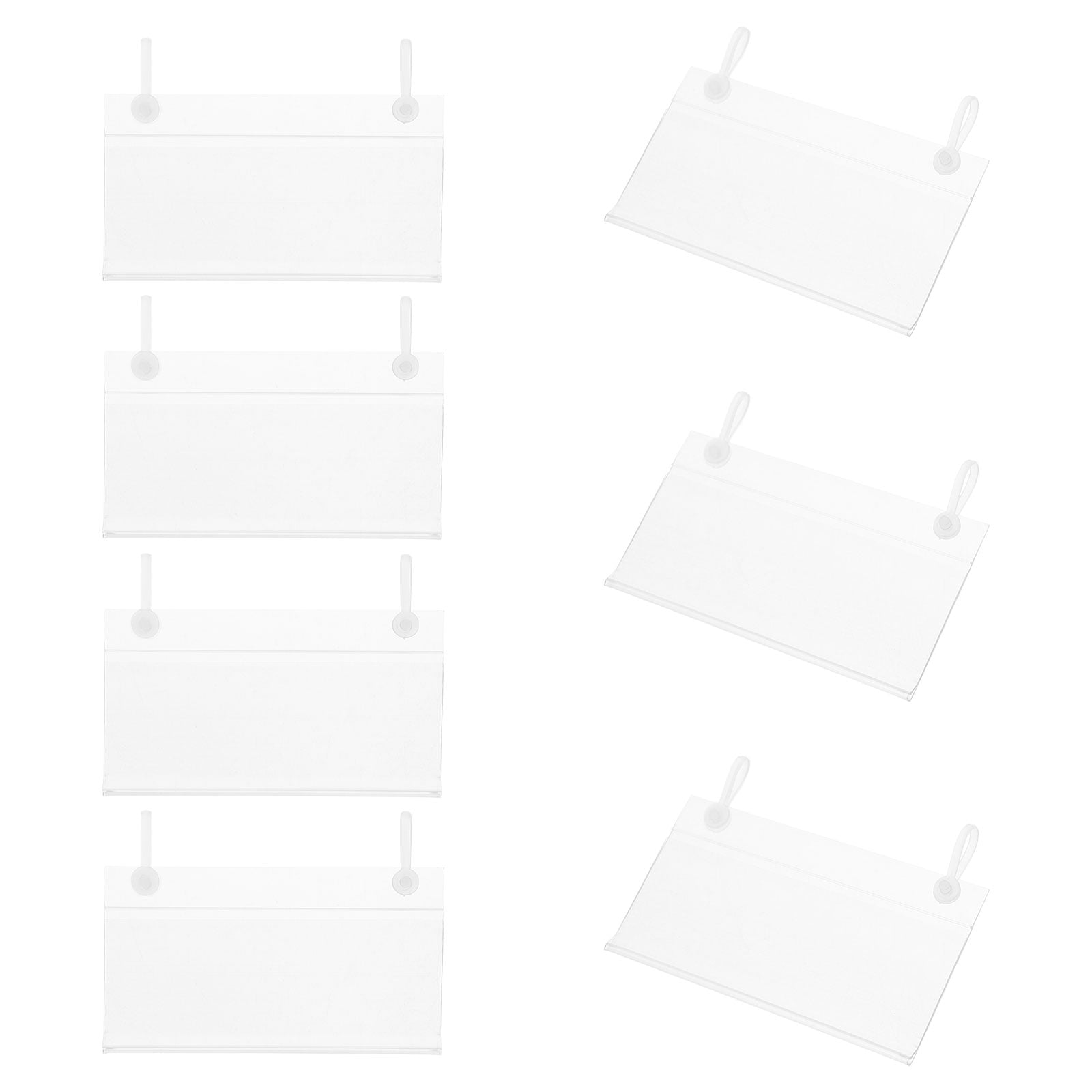 HEMOTON 30PCS Clear Label Holders for Ticket Wire Shelves Bins Reusable ...