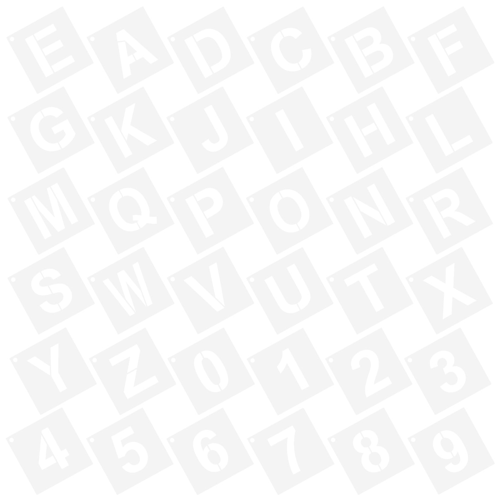 Zehuanyu 36 Pcs Alphabet And Number Stencils Reusable Templates For Art ...