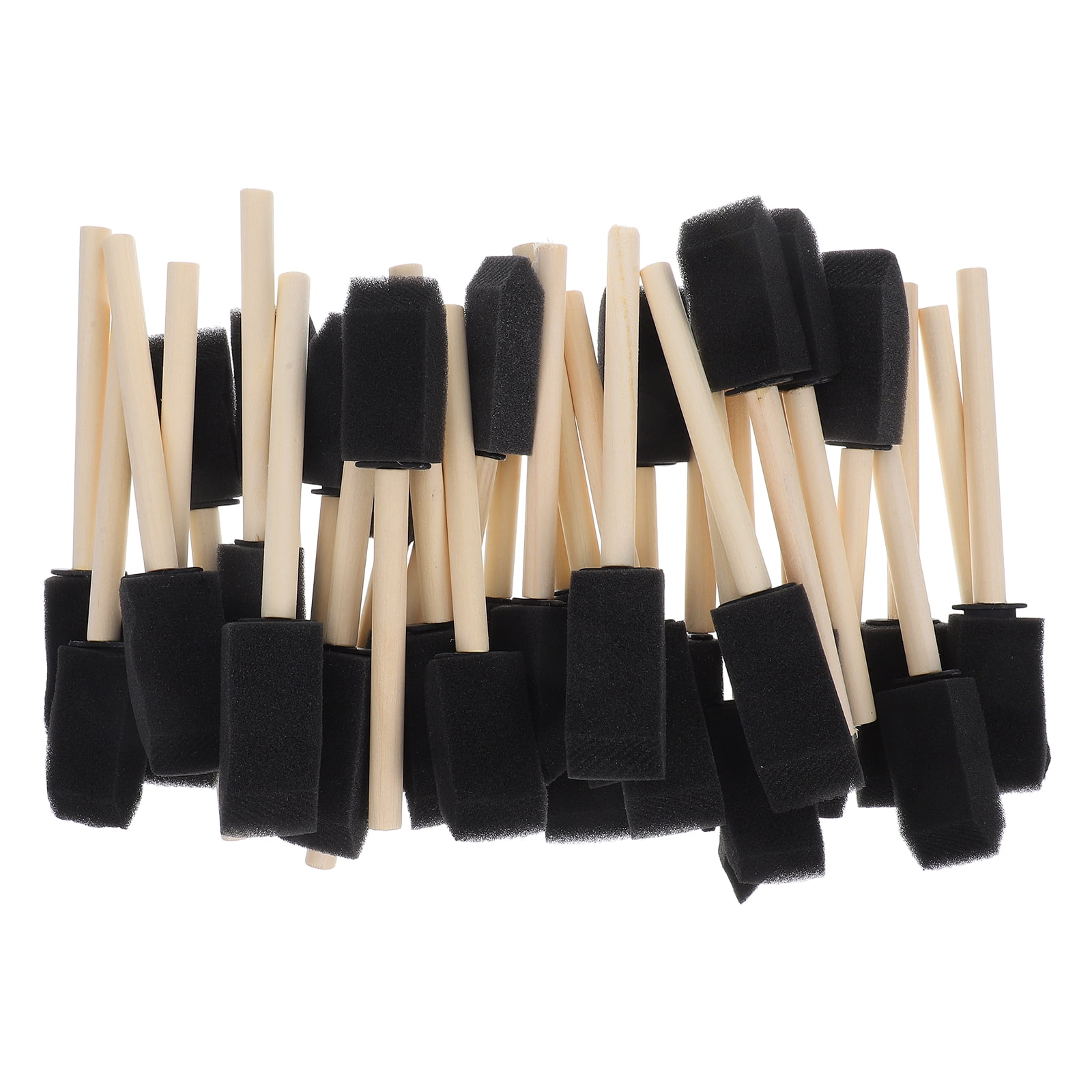 Zehuanyu 36 Pcs Wood Handle Sponge Brushes for Kids Graffiti Multi ...