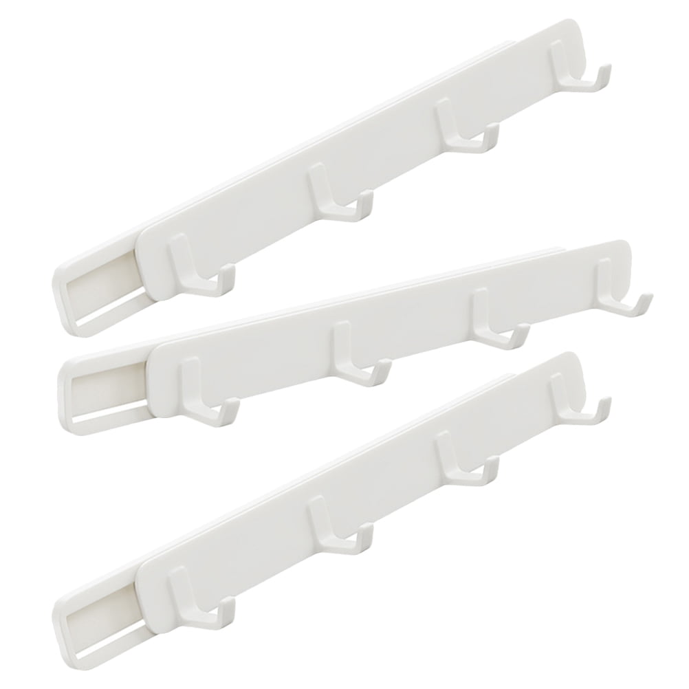 Zehuanyu 3Pcs Coat Rack Rail Hook Retractable Pull Out Hook Sliding ...