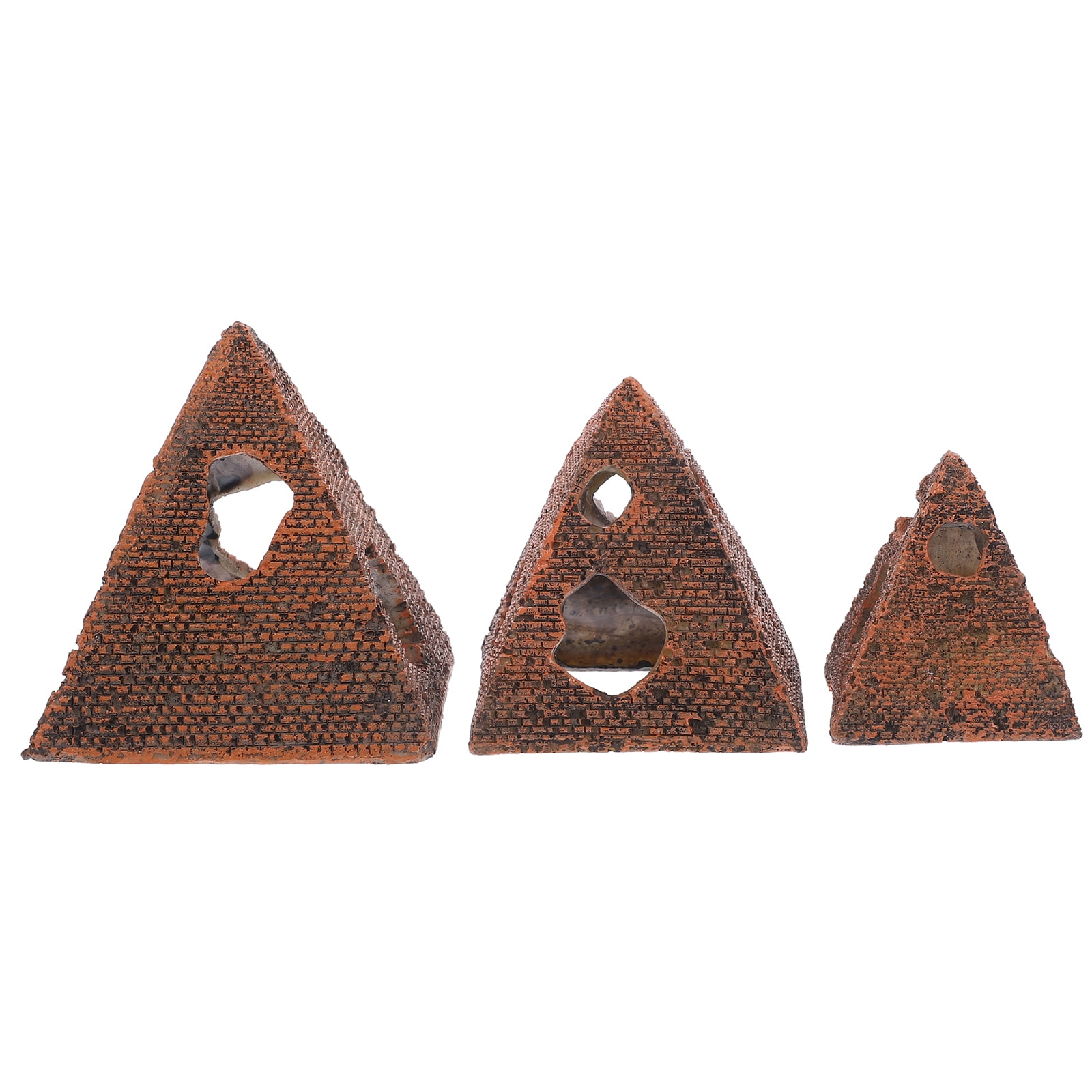Zehuanyu 3pcs Resin Pyramid Shelters Artificial Pyramid Fish Tank ...