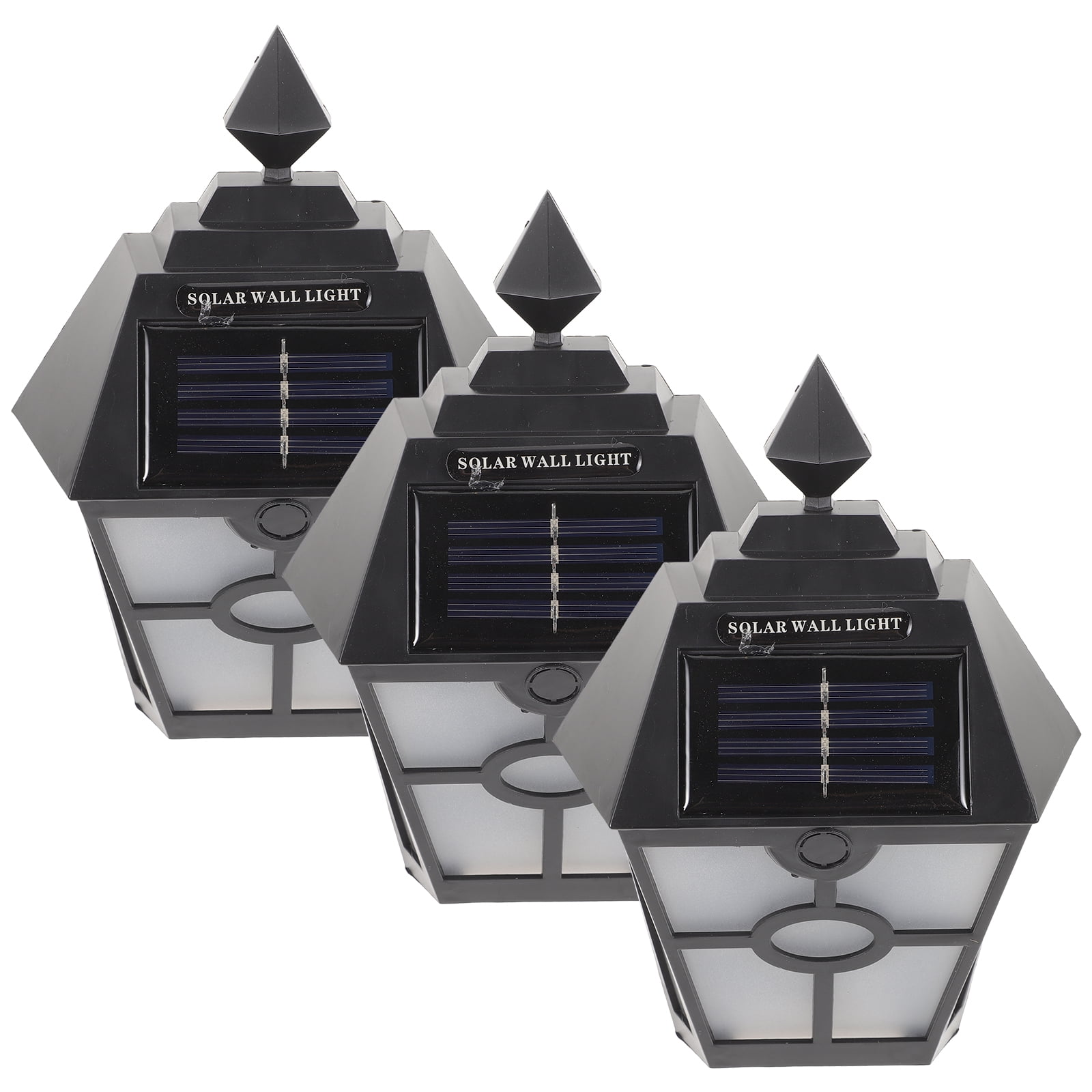 Zehuanyu 3pcs Solar Retro Six Corner Pane Wall Lamp Courtyard Lamp ...