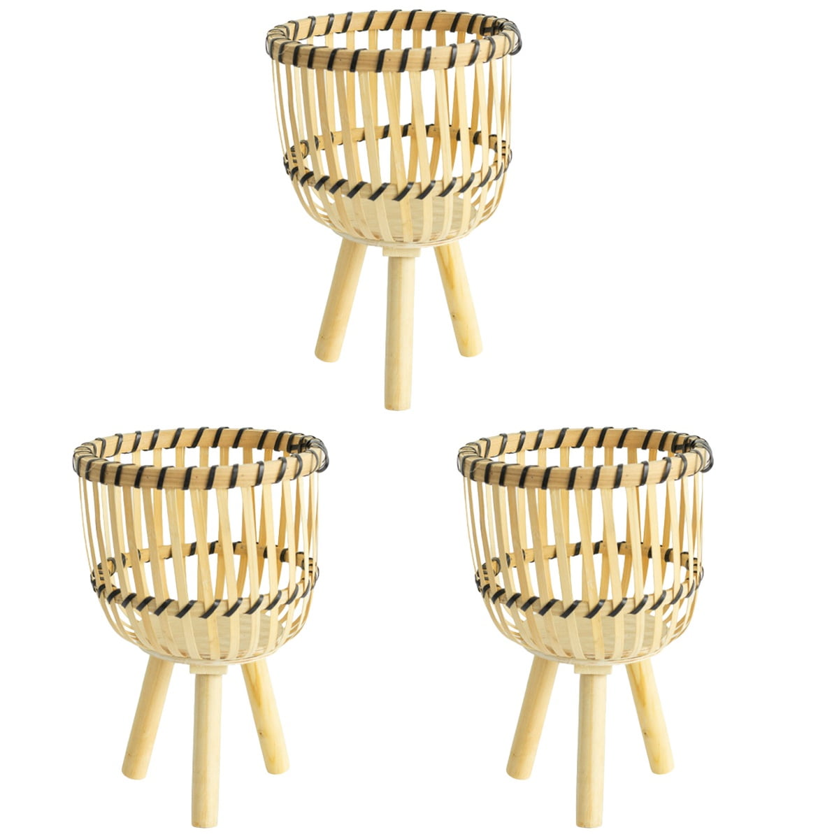 Zehuanyu 3pcs Weaving Flowerpot Storage Rack Living Room Flower Pot ...